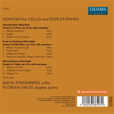 OehmsClassics: David Stromberg & Florian Uhlig: Sonatas for Cello and ...