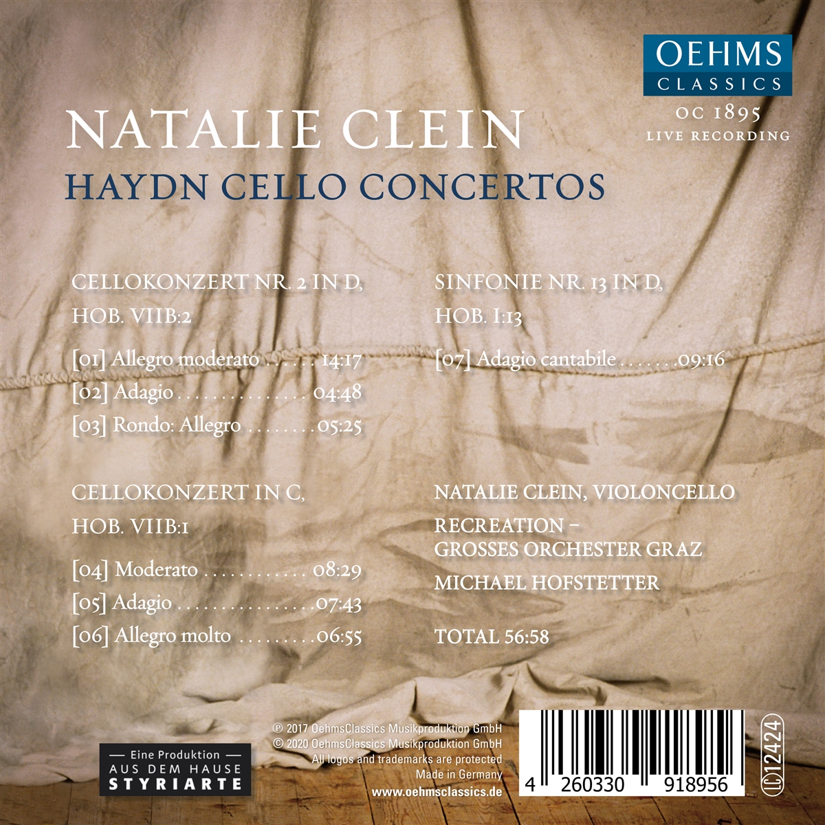 OehmsClassics: Natalie Clein / Recreation - Grosses Orchester Graz ...